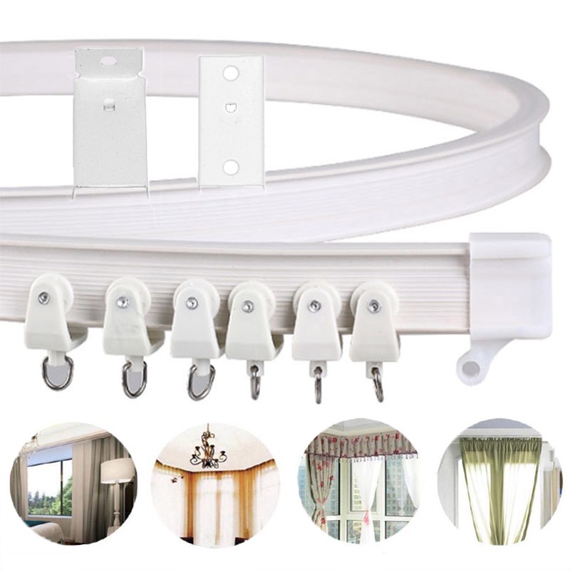 2M Home Decor Windows Curtain Track Rod Rail Plastic Flexible Ceiling ...