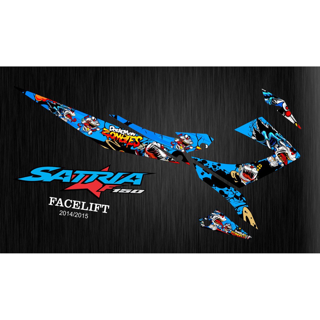 Satria FU FL SHARK STRIPING STICKER vaariasi costum motorbike satria ...