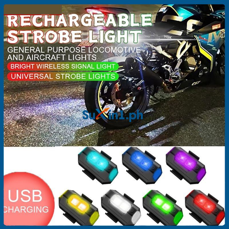 7 Color Usb Charging Rechargeable LED Flash Motorcycle Warning Light ...