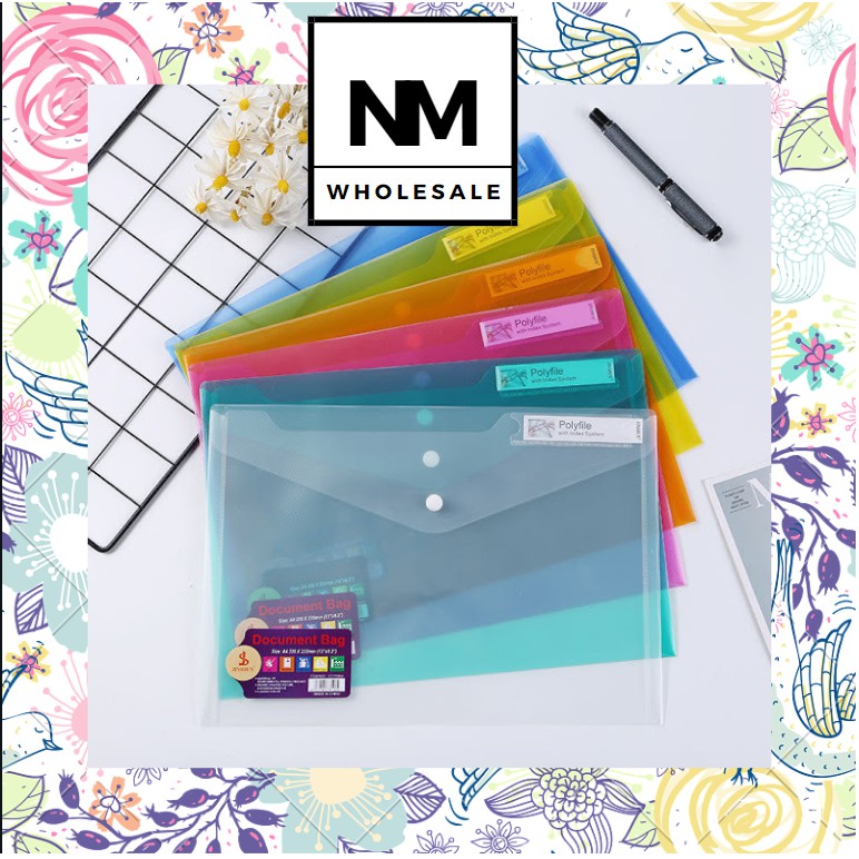 NM A4 Transparent Clear Plastic Envelope File Folder Organizer RESTOCK ...