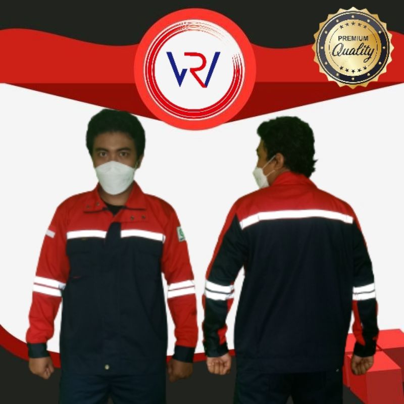 MERAH HITAM Wearpack Semi Jacket | K3 Project Safety Suit | Red - Black ...