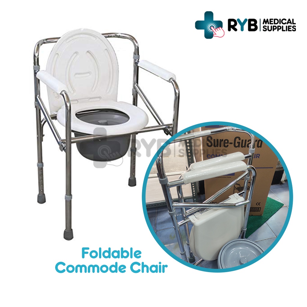 Foldable Commode Chair - Stainless Heavy Duty - Sure-Guard | Shopee ...