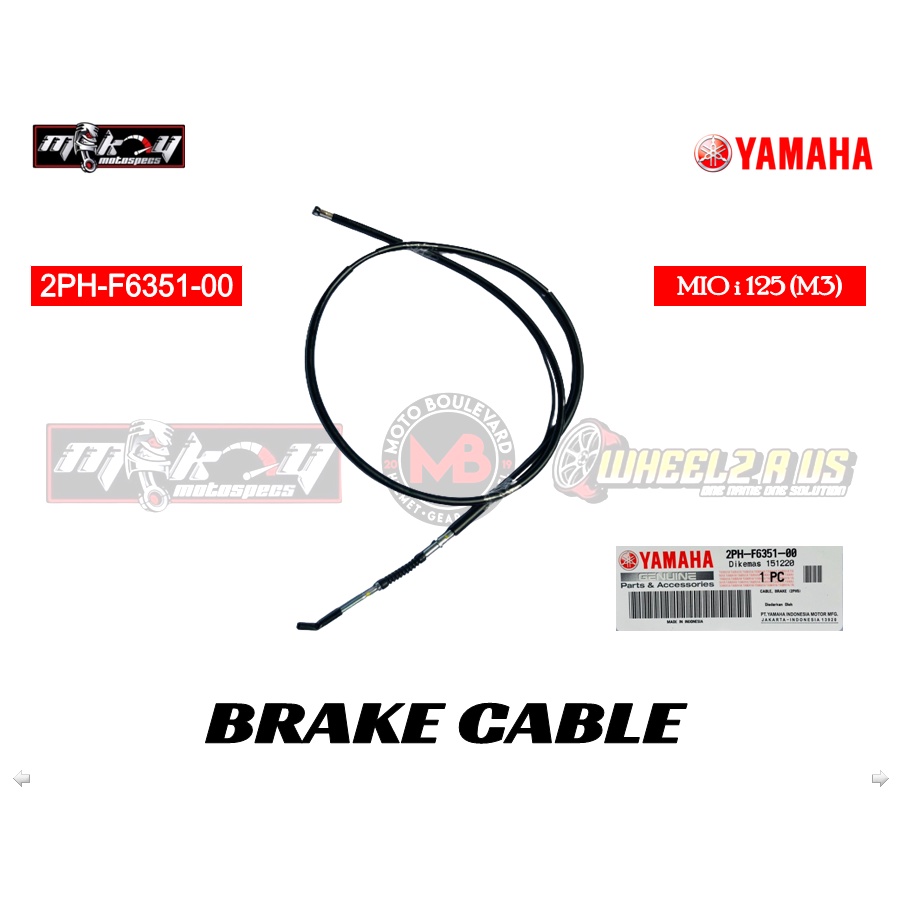 YAMAHA GENUINE BRAKE CABLE FOR MIO i 125 M3 (2PH-F6351-00) | Shopee ...