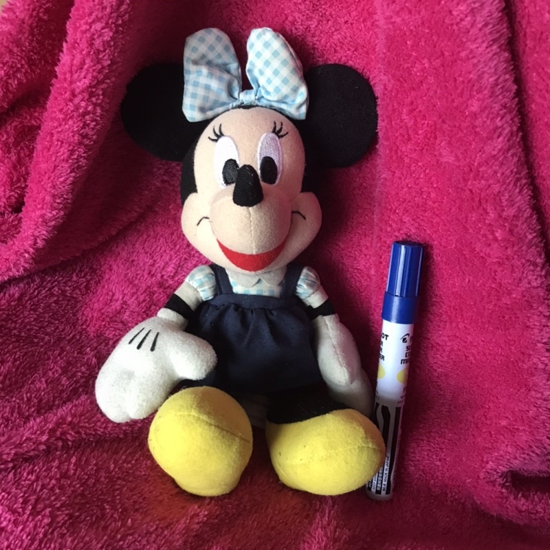 Disney Minnie Mouse Farm Girl Blue Checkered Plush Stuffed Toy | Shopee ...