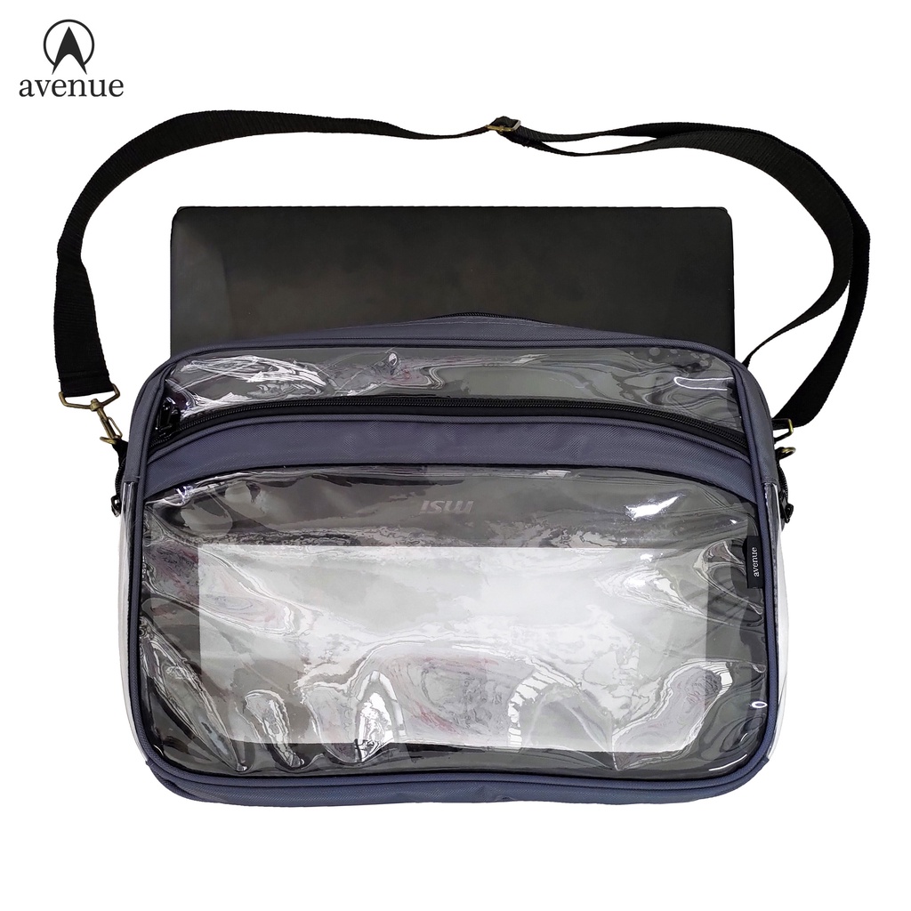Avenue #355 Transparent PVC Laptop Sling Bag Shoulder MessengerBag ...