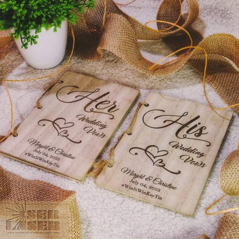PAIR | Wedding Vows Booklet | Rustic | 4x6 inches | PERSONALIZED | WITH ...