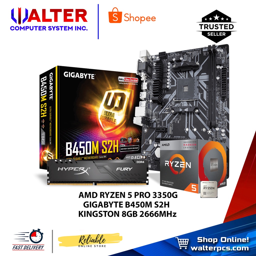 AMD Ryzen 5 PRO 3400G, BIOSTAR B450MH motherboard AMD B450 Socket AM4 ...