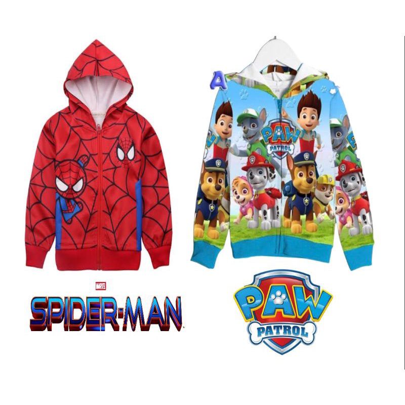 spider and paw patrol hoody jacket for kids Actual photo posted ...