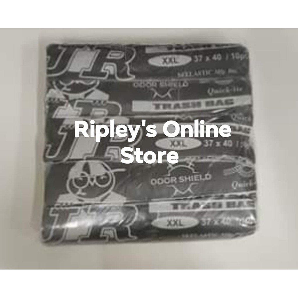 2XL Black Garbage Trash Bag Heavy Duty Thick with Quick-tie (50pcs) JR ...