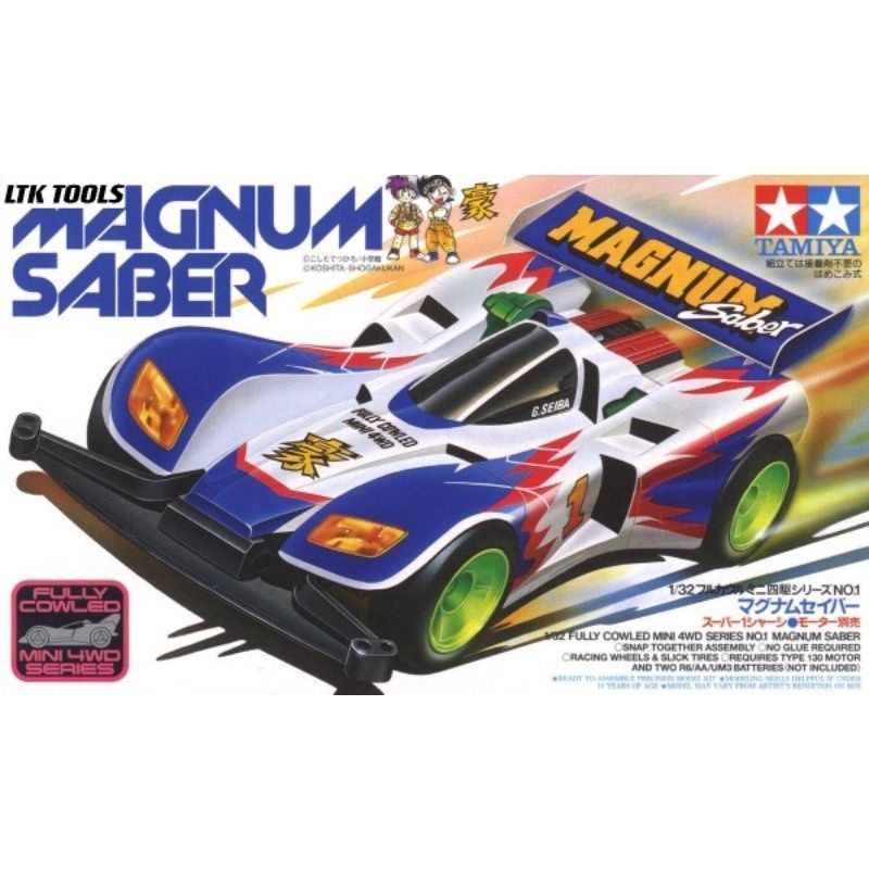TAMIYA Magnum Saber Tamiya 19401 Super 1 Chassis 1/32 Fully Cowled Mini ...