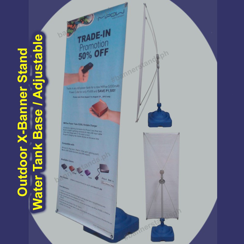 X Banner Stand Adjustable for Outdoor Water Tank 10kgs Tarpaulin ...