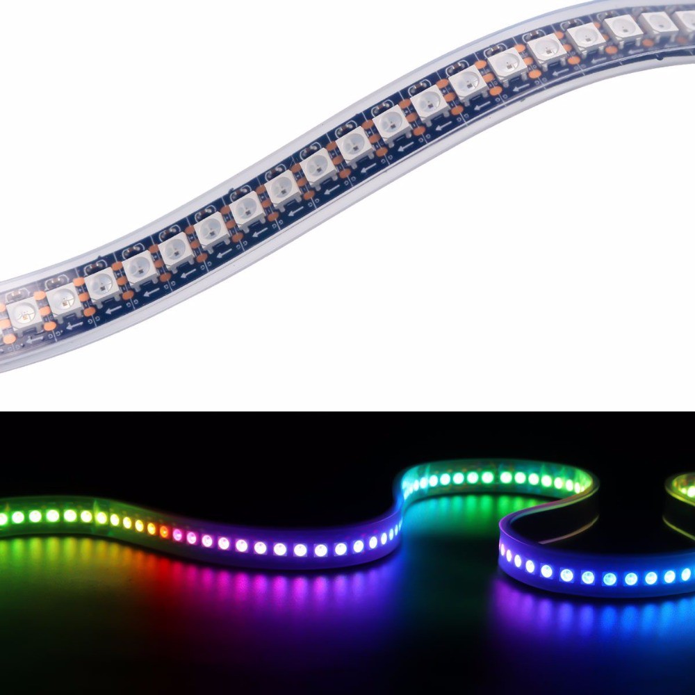 Xnbada 5V 1m 144leds/m WS2812B LED strip 2812 Pixels RGB full color ...