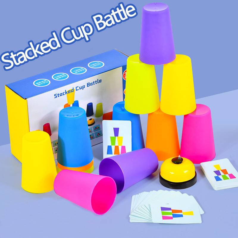Children Stacking Cups Stacked Cup Battle Color Cognition Quick Stacks ...