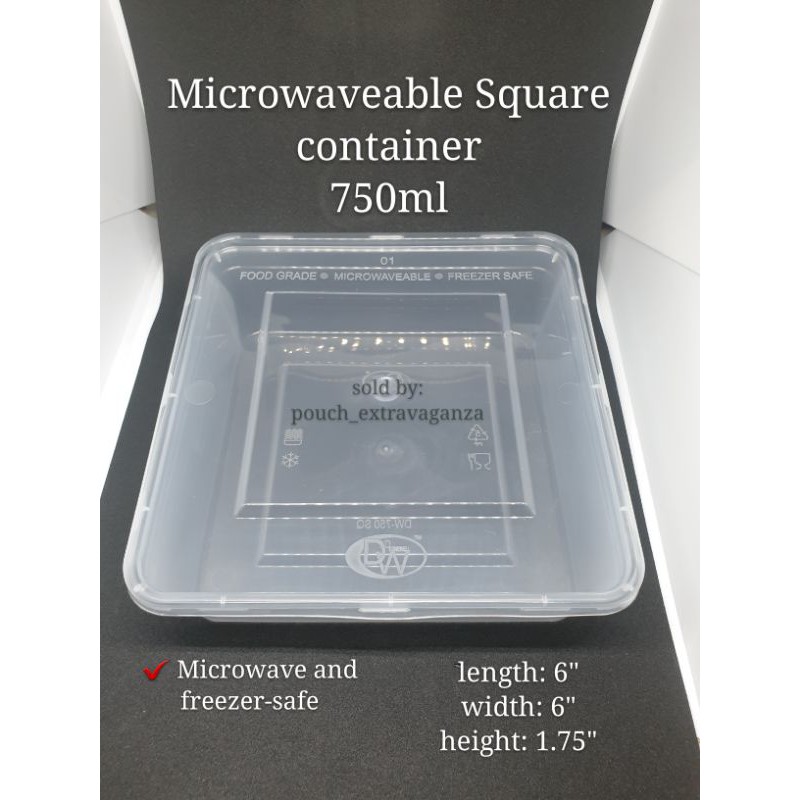 [5 PCS.] Microwaveable Container Square 750ml | Shopee Philippines