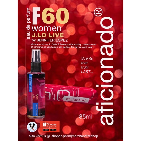 Aficionado Perfume 85ml (F60 J.Lo Live by Jennifer Lopez) | Shopee ...