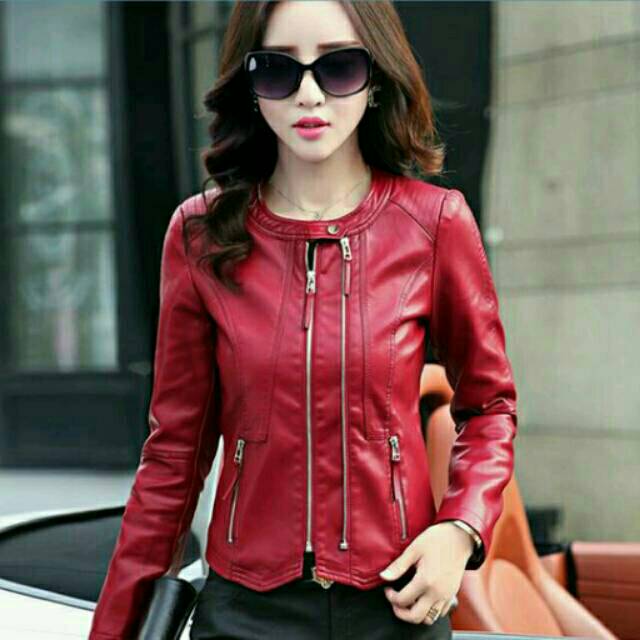M90 Women's semi Leather Jacket/Jacket | Shopee Philippines