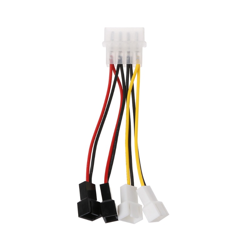 R* IDE Molex 4-Pin to 4X 3-Pin TX3 for Case Cooling Fan Power Adapter ...