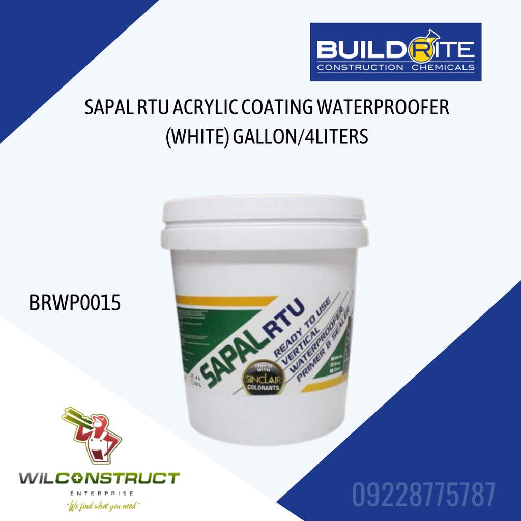 BUILDRITE SAPAL RTU ELASTIC ACRYLIC COATING WATERPROOFER GALLON/4L ...