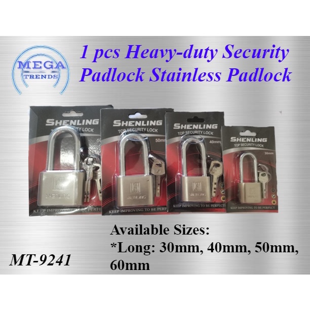 MT-9241 1 pcs Heavy-duty Security Padlock Stainless Padlock podlock ...