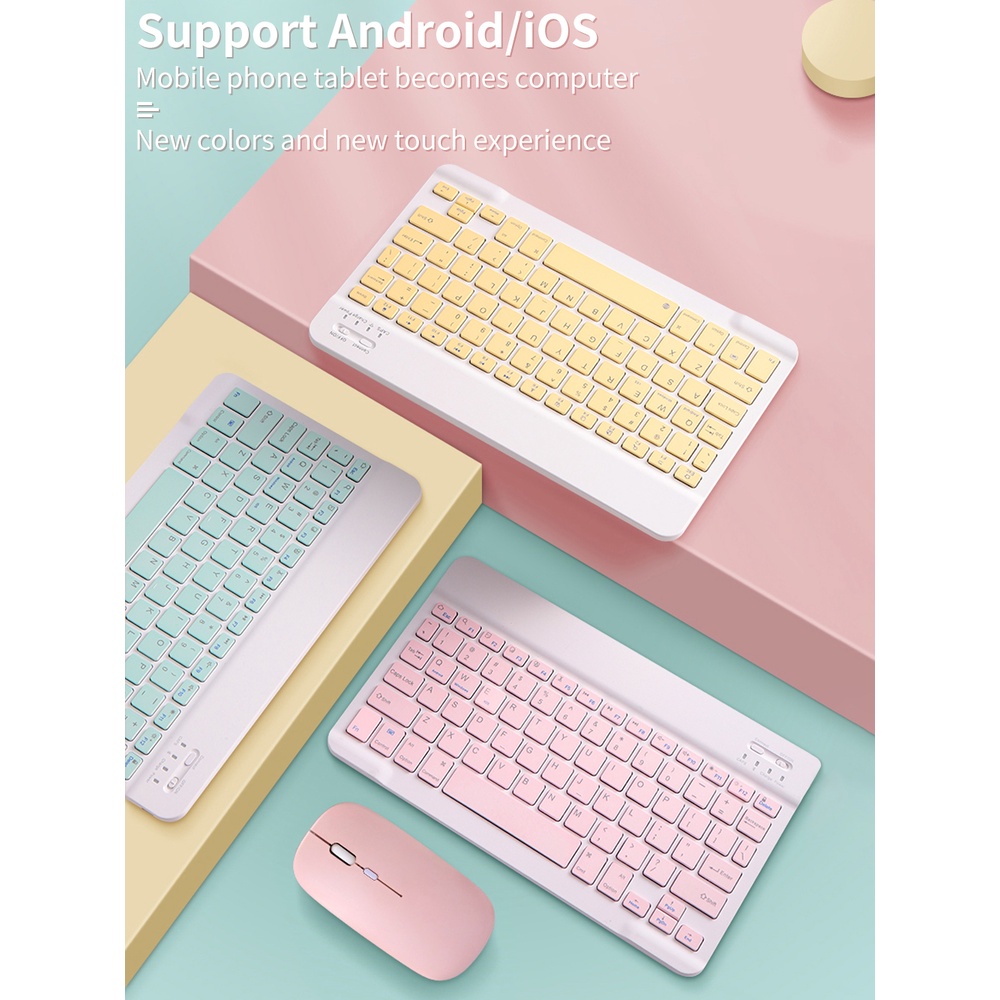 Wireless Rechargeable Slim Portable Mini Bluetooth Slim Keyboard with ...