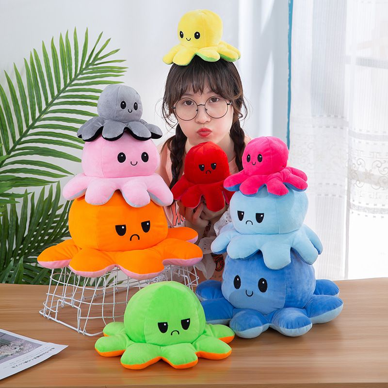 Fluffy Reversible Octopus Stuffed Animal Featuring Lifelike Design For ...