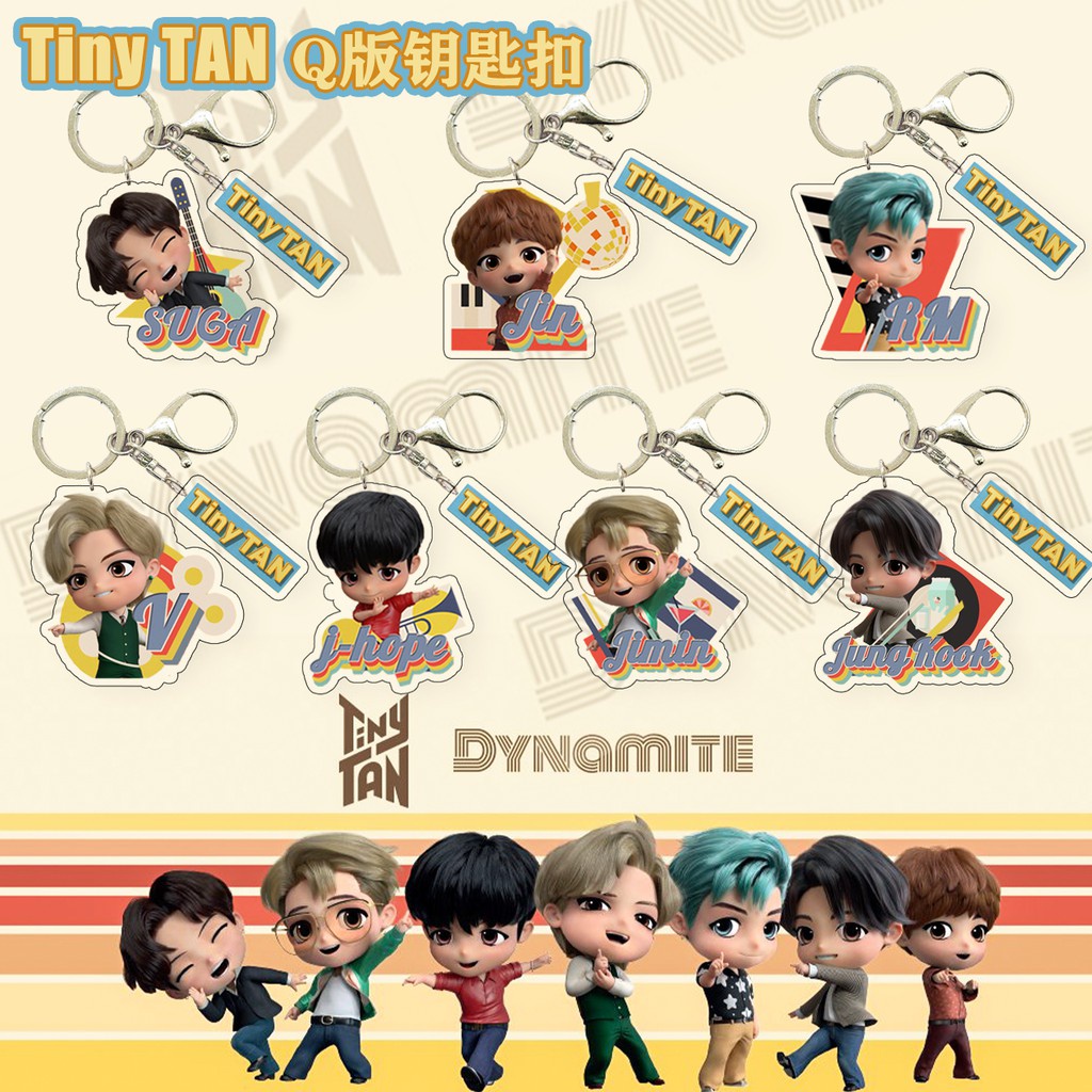 KPOP BTBOY Butter Keychain Keyring Bangtan Boys Pendant TINY TAN Dynamite Double sided pattern V ...