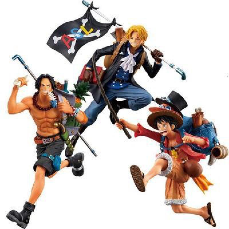 Anime One Piece Action Figure Monkey D Luffy Portgas Ace Sabo Backpack ...