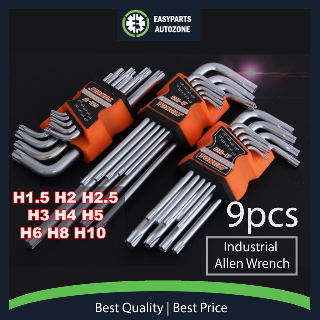 Autozone 9pcs Torx Star Allen Key ( EXTRA LONG ) Allen Key Set ( Long ...