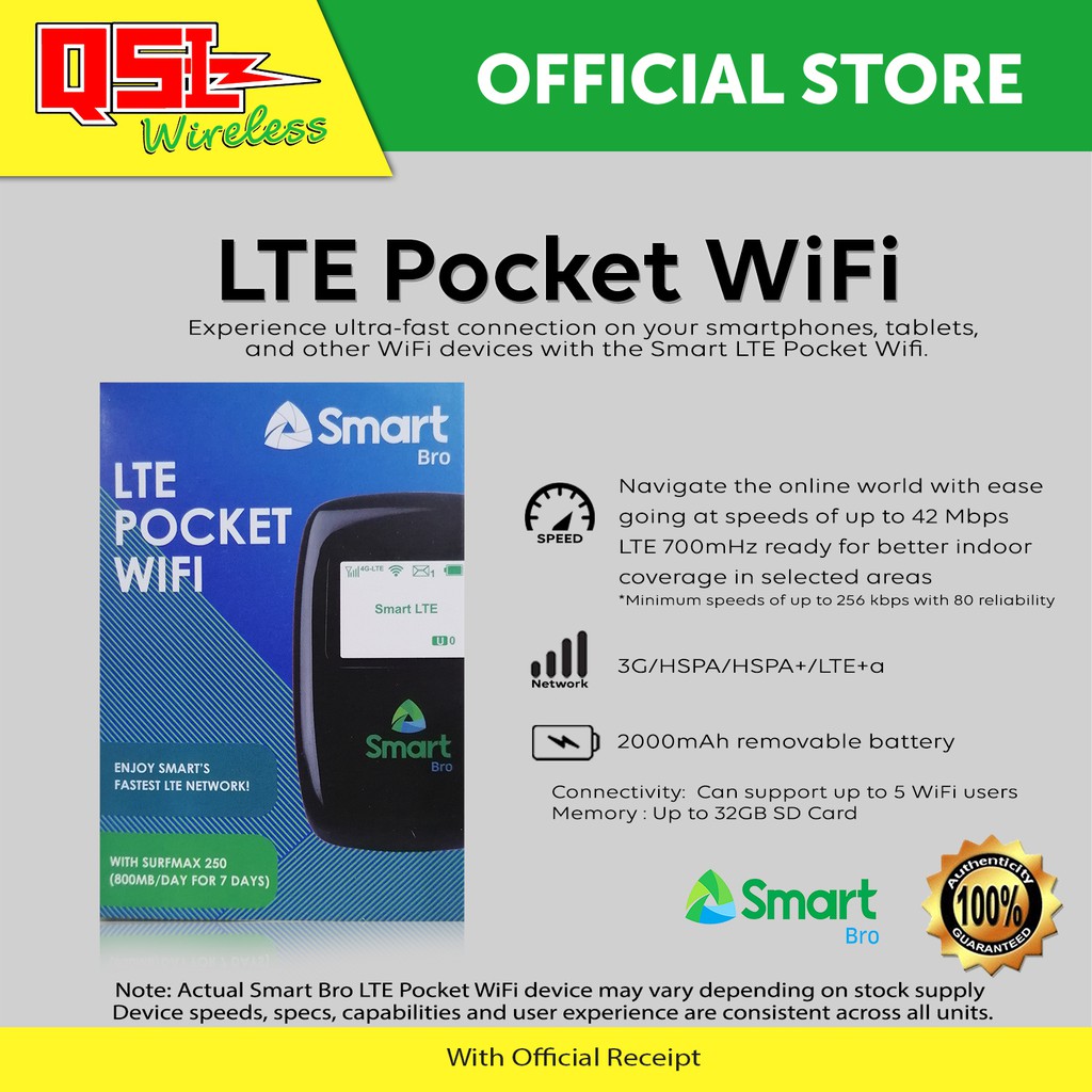 SmartBro Prepaid LTE Pocket Wifi | Shopee Philippines