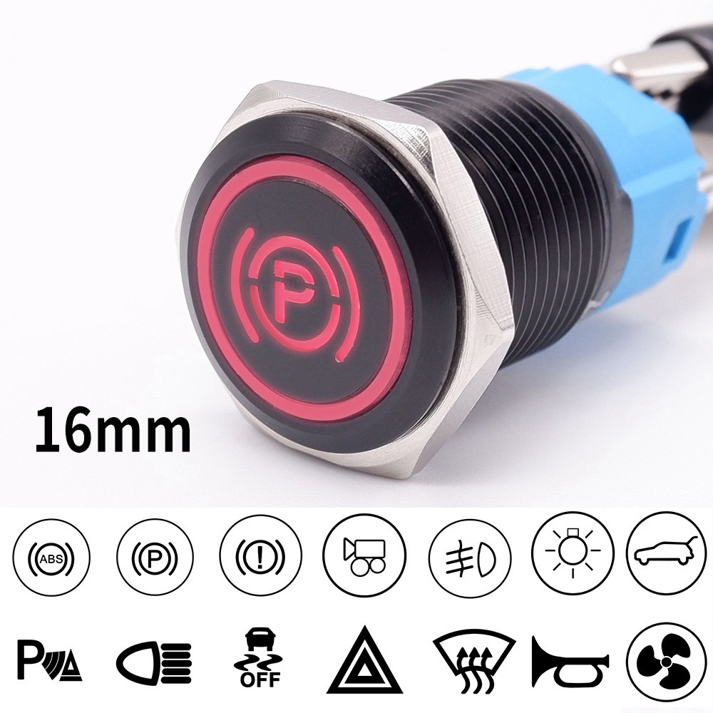 16mm Black Oxide Metal Power Push Button Switch Waterproof Custom Made ...