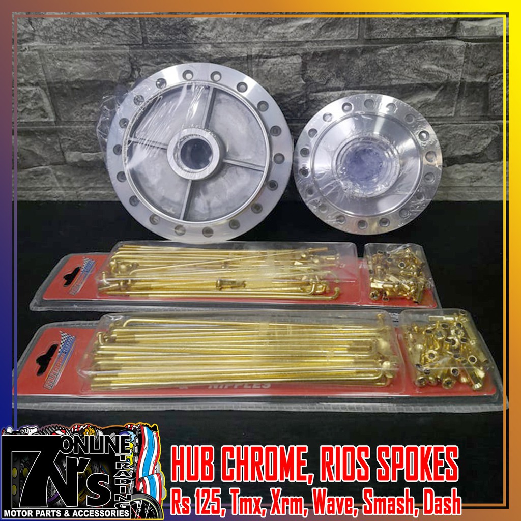 HUB CHROME, SPOKES RIOS SET - Rs 125, Tmx, Xrm, Wave, Smash, Dash ...