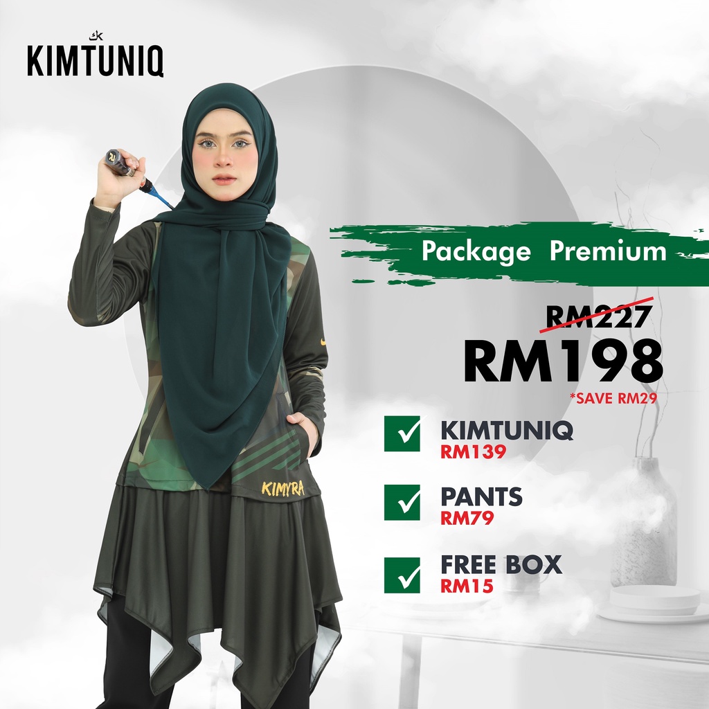 Kimyra Pakej Set Premium - Kimtuniq Perwira Jersey Muslimah Swimming ...