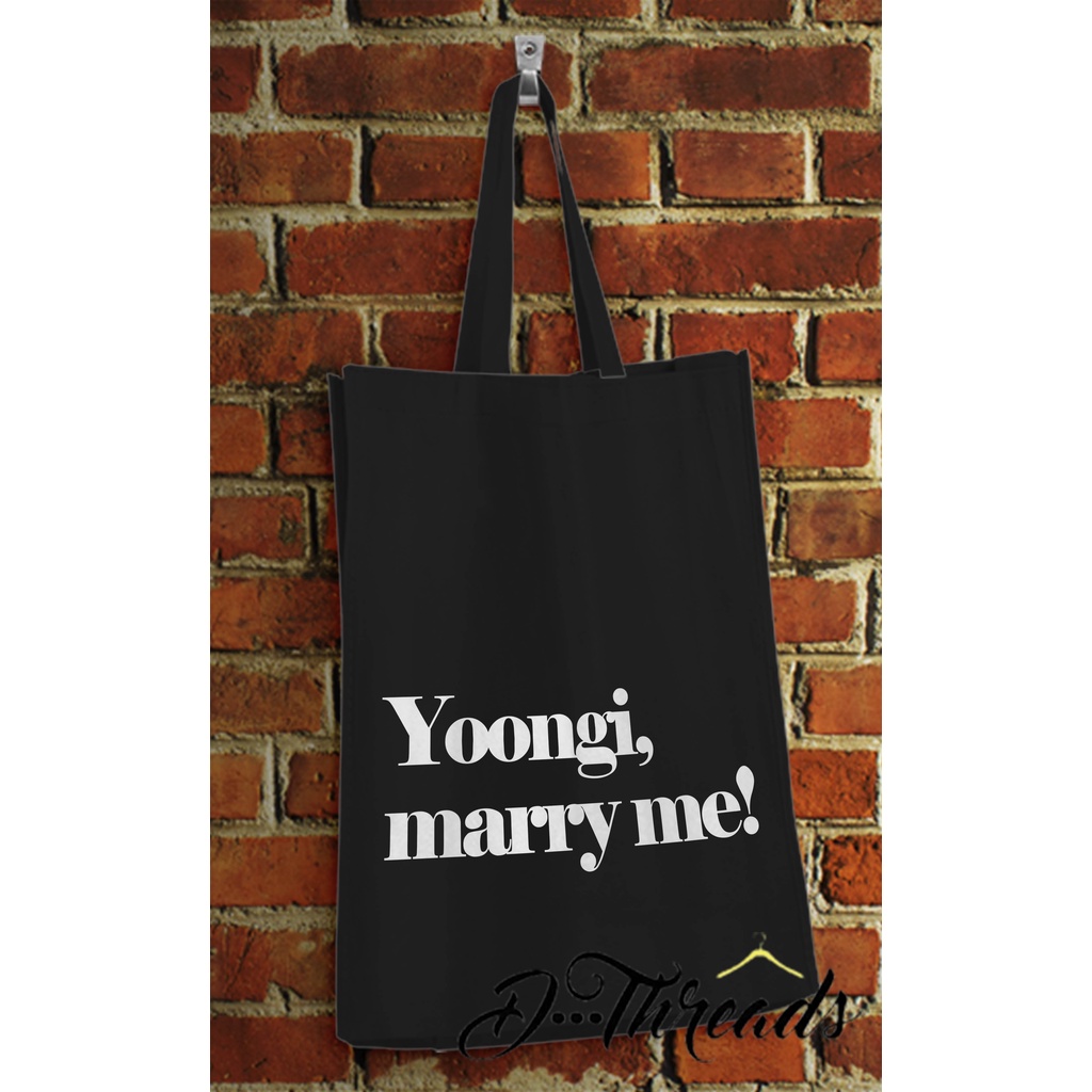 Yoongi Marry Me Canvas Tote Bag | Kpop Army Merch | Shopee Philippines
