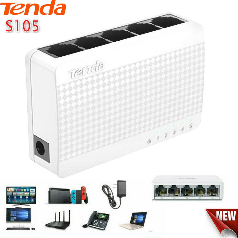 NEW Tenda S105 Ethernet Switch Desktop 5-Ports 10/100Mbps Network ...