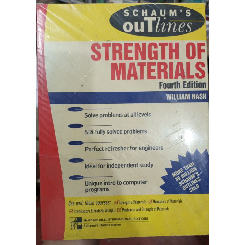 schaum's out line: strength of materials 4th edition by nash | Shopee ...