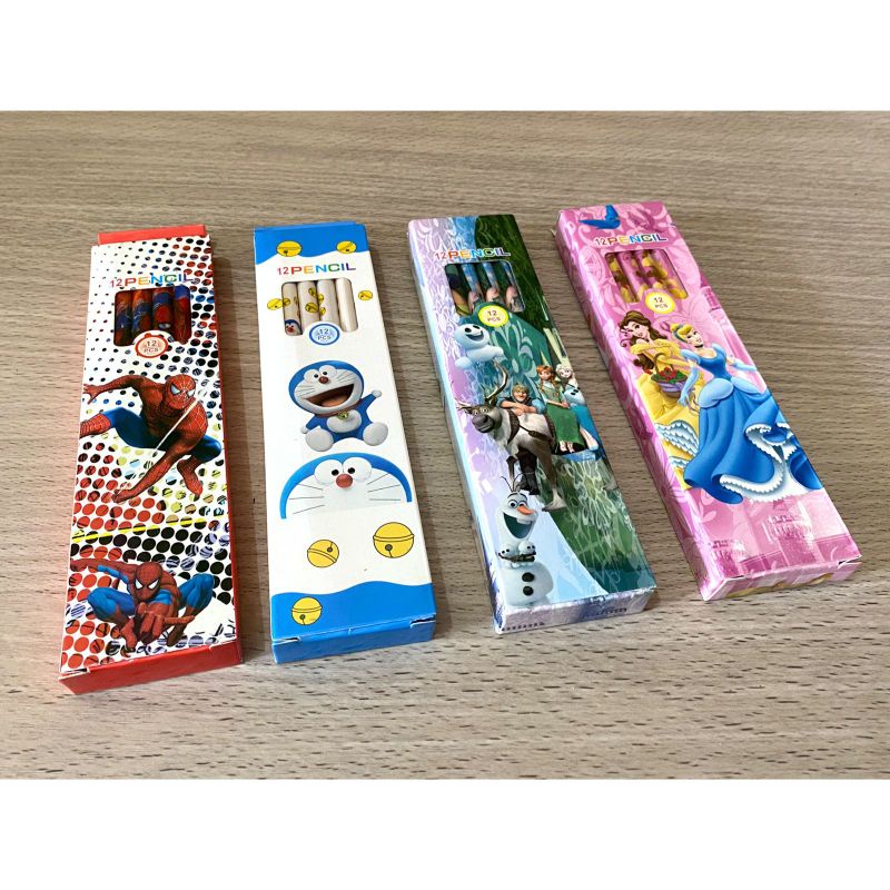 KAYU Frozen, Spiderman, Doraemon, Princess Character Wooden Pencil ...