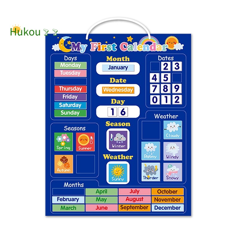 Magnetic Children First Calendar Time Month Date Day Season Weather ...