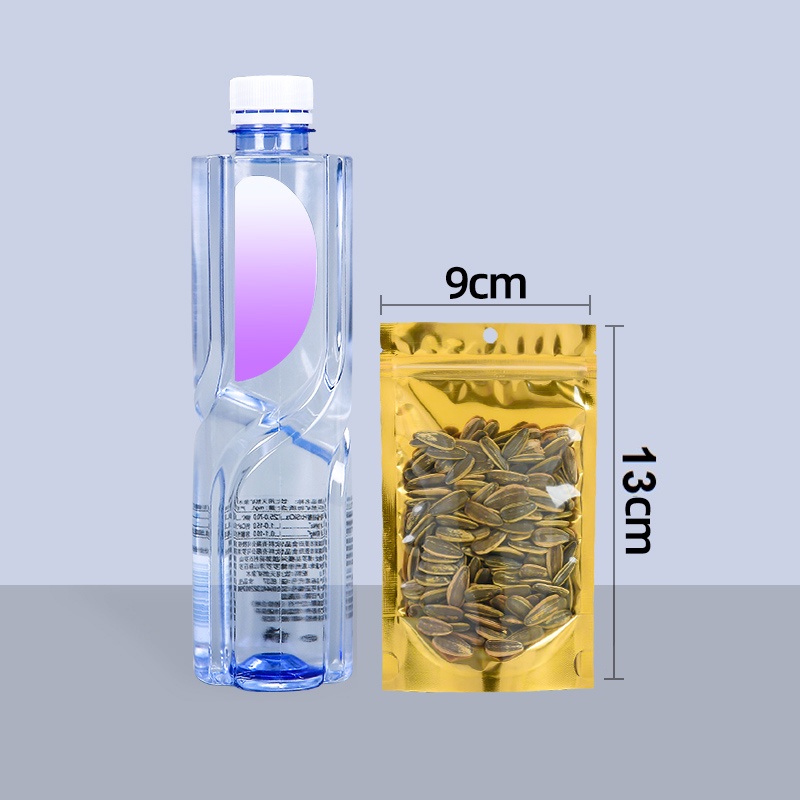 100pcs Half Gold Aluminum Half Clear Stand Up Pouch Packaging Resealable Cookies Coffee ...