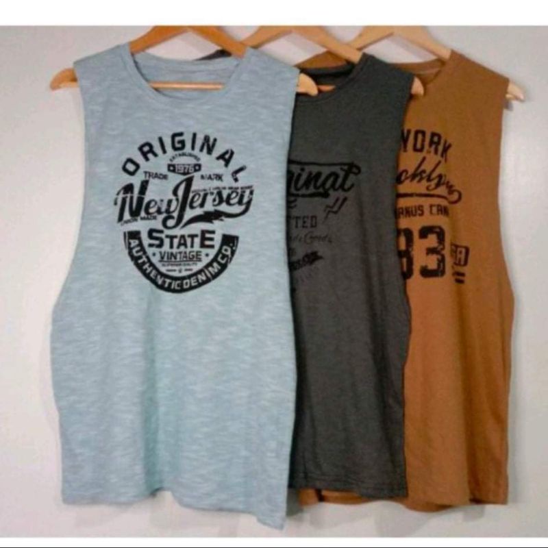 3pcs Muscle Tee Sando / Tanks Top Medium to XL | Shopee Philippines