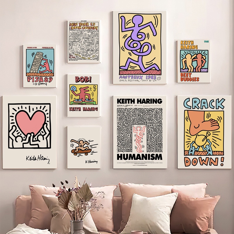 Keith Haring Gallery Wall Art Exhibition Poster and Prints Graffiti ...