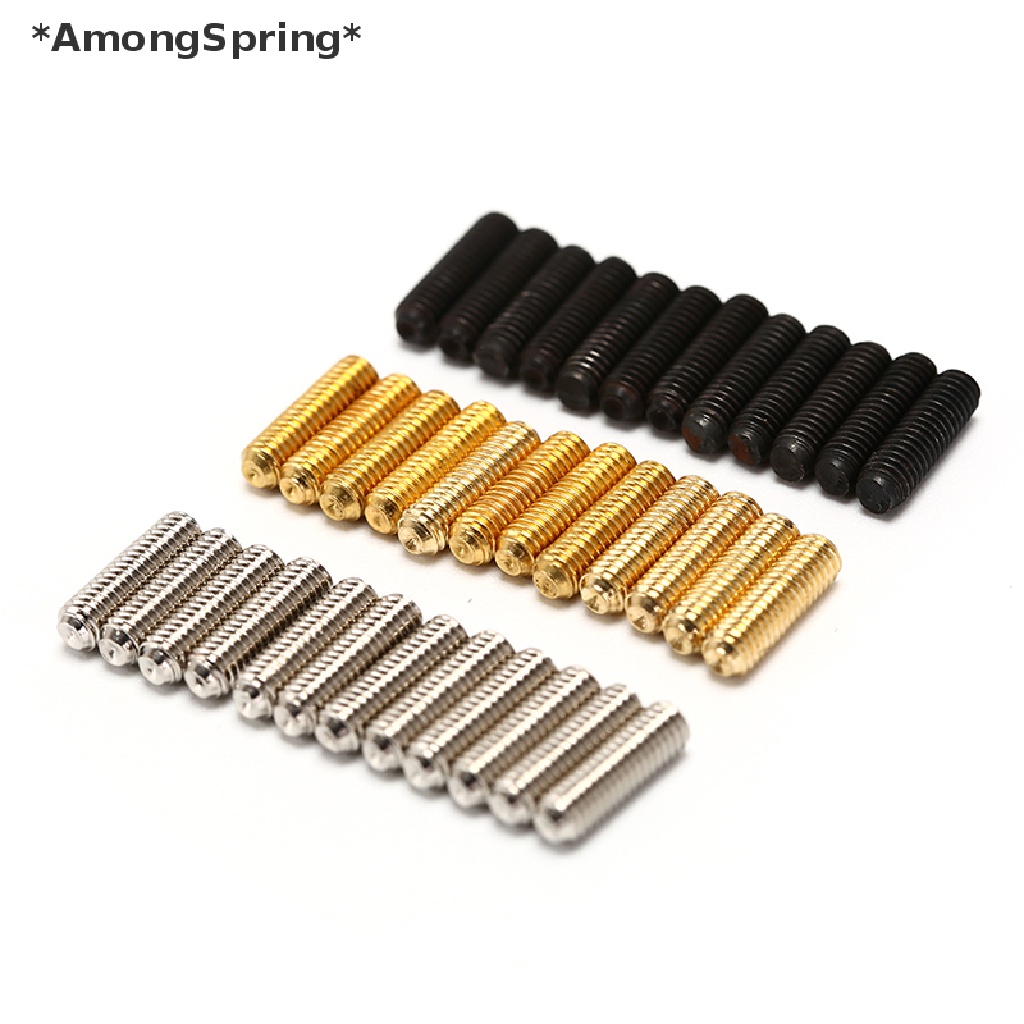 AmongSpring> 12PCS Electric Bass Guitar Bridge Saddles Hexagon Screw ...