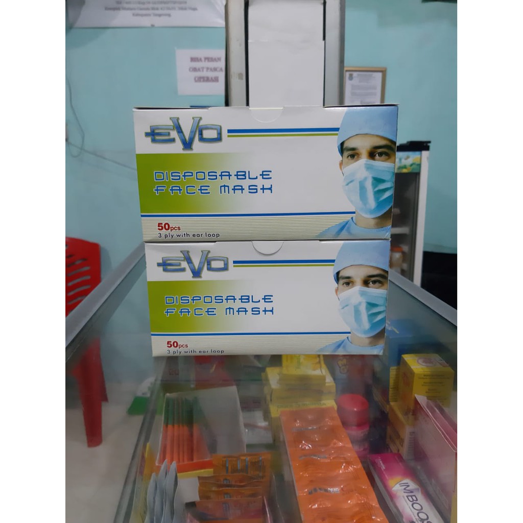 Evo Disposable Mask 3ply 1 Box 50pcs | Shopee Philippines