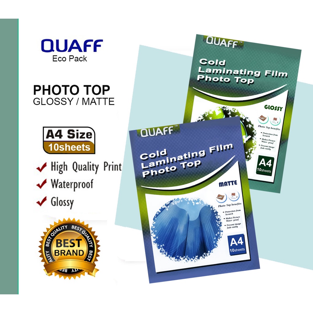 QUAFF Photo Top - Matte Glossy Glitter - Econo Pack (A4) 5s | Shopee ...