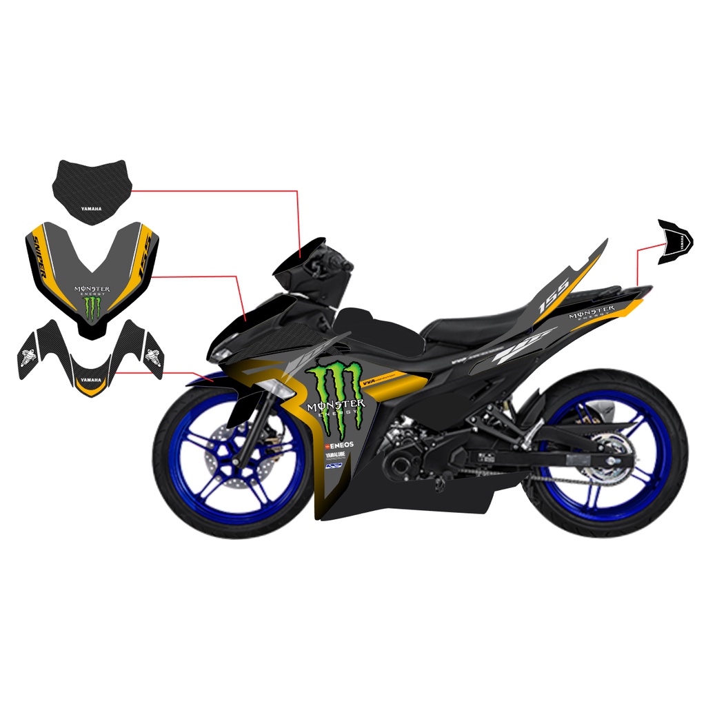 Sniper 155 Fulldecals laminated High quality Sticker YELLOW HORNET ...