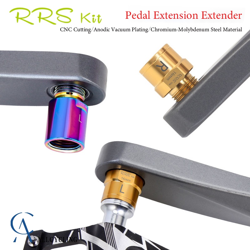 RRSKIT Bicycle Pedal Axle Extender Steel Pedal Axle Extenders 16mm/20mm ...