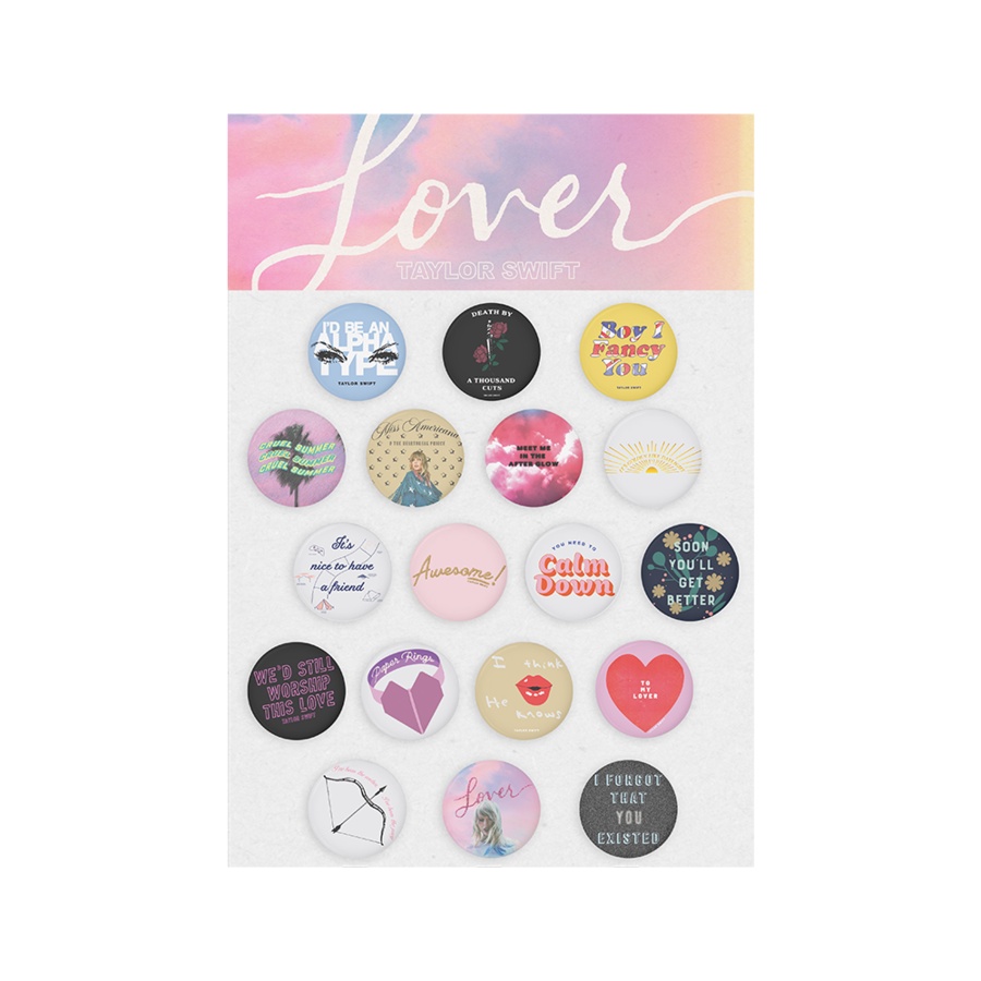 Lover Album Tracklist Pin Set (Official Merchandise) by Taylor Swift ...