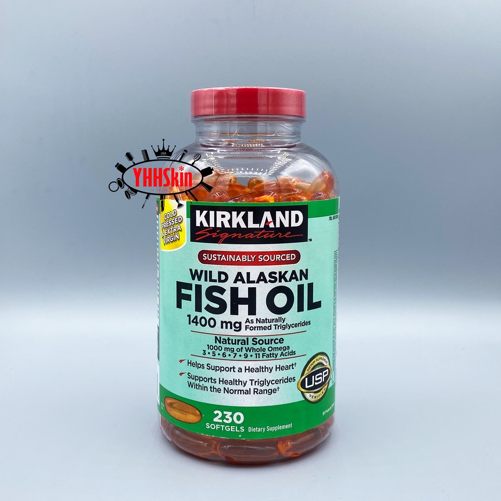 Kirkland Signature Wild Alaskan Fish Oil 1400mg 230 Softgels (230 ...