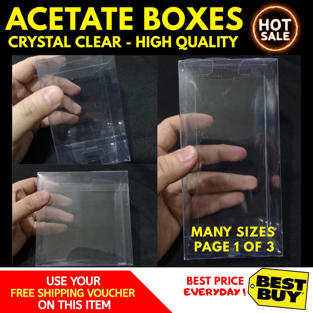 10pcs Acetate Boxes (PAGE 1) [MANY SIZES] - Clear Box AC1 | Shopee ...