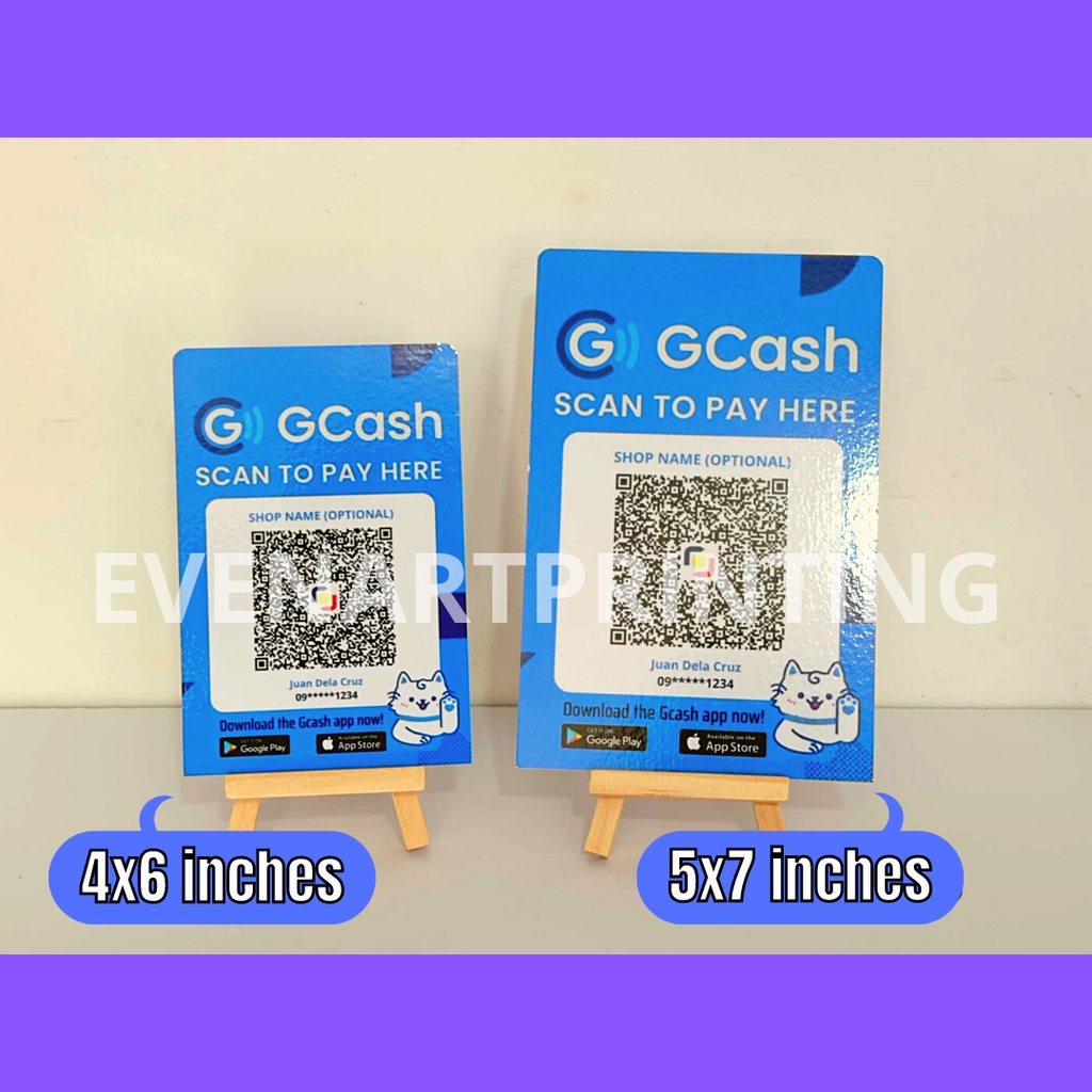 G-cash QR Code Standee Scan to Pay on Sintra Board with Back Stand/Flat ...