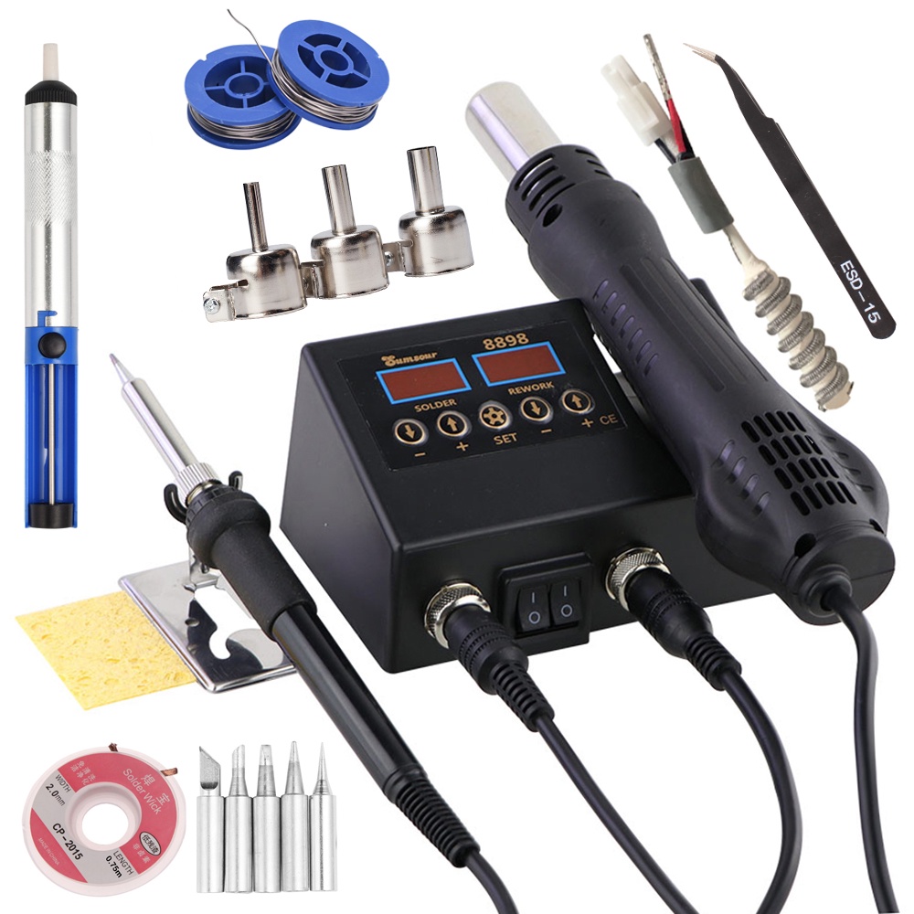 Soldering Station 8898 Digital Display 2 In 1 750W Welding Rework ...